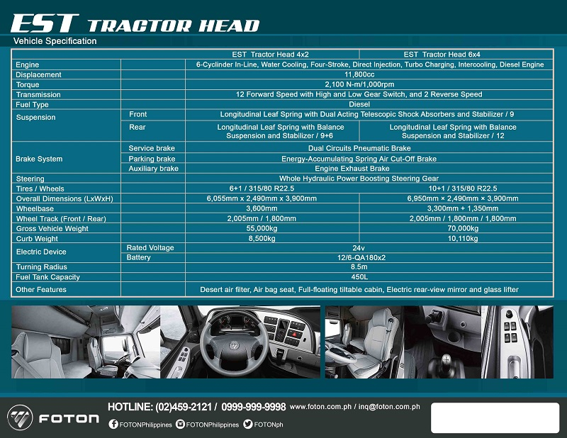 FOTON PH unveils new Energy Super Truck Tractor Head at the 2018 MIAS ...